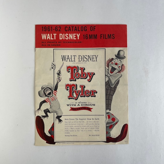 1961-1962 Catalog of Walt Disney 16mm Films Movie Brochure | Etsy