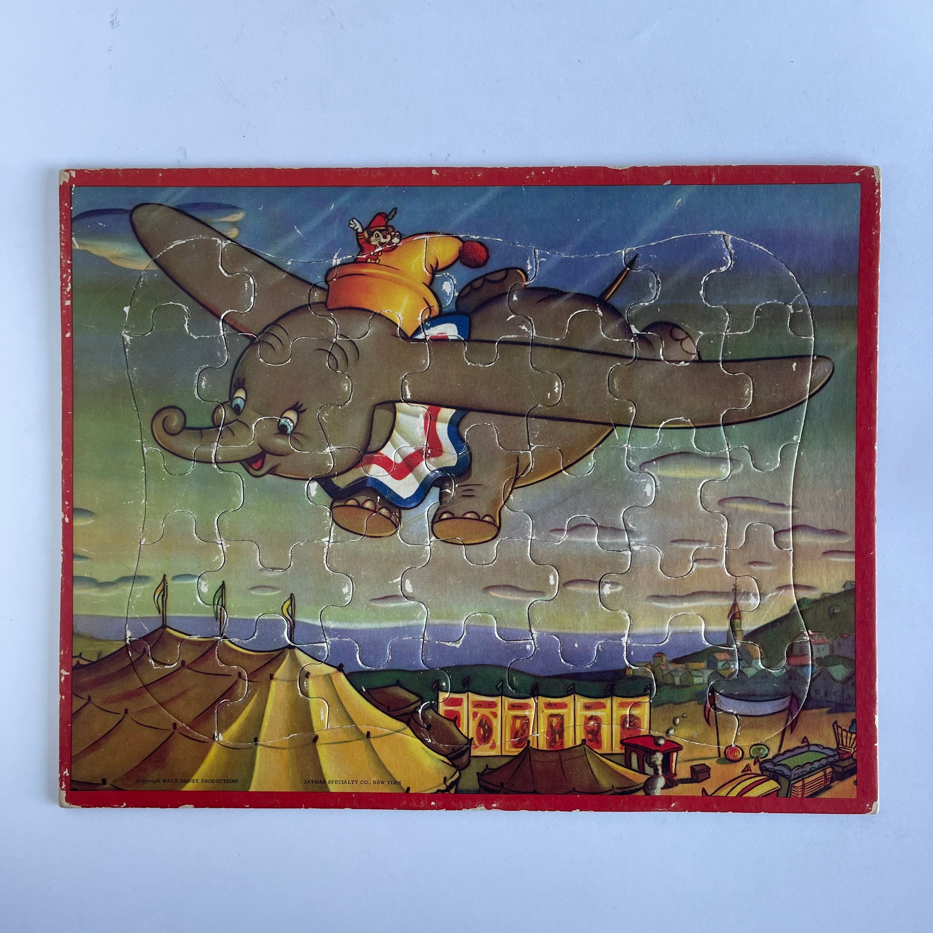 Vintage 1950s Walt Disney Productions Dumbo Tray Puzzle Jaymar Specialty Co. Etsy UK