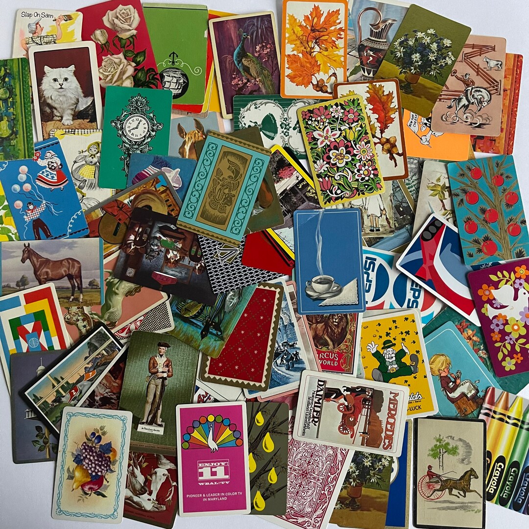 Vintage 100 Random Swap Card Playing Cards Lot Ephemera Paper - Etsy