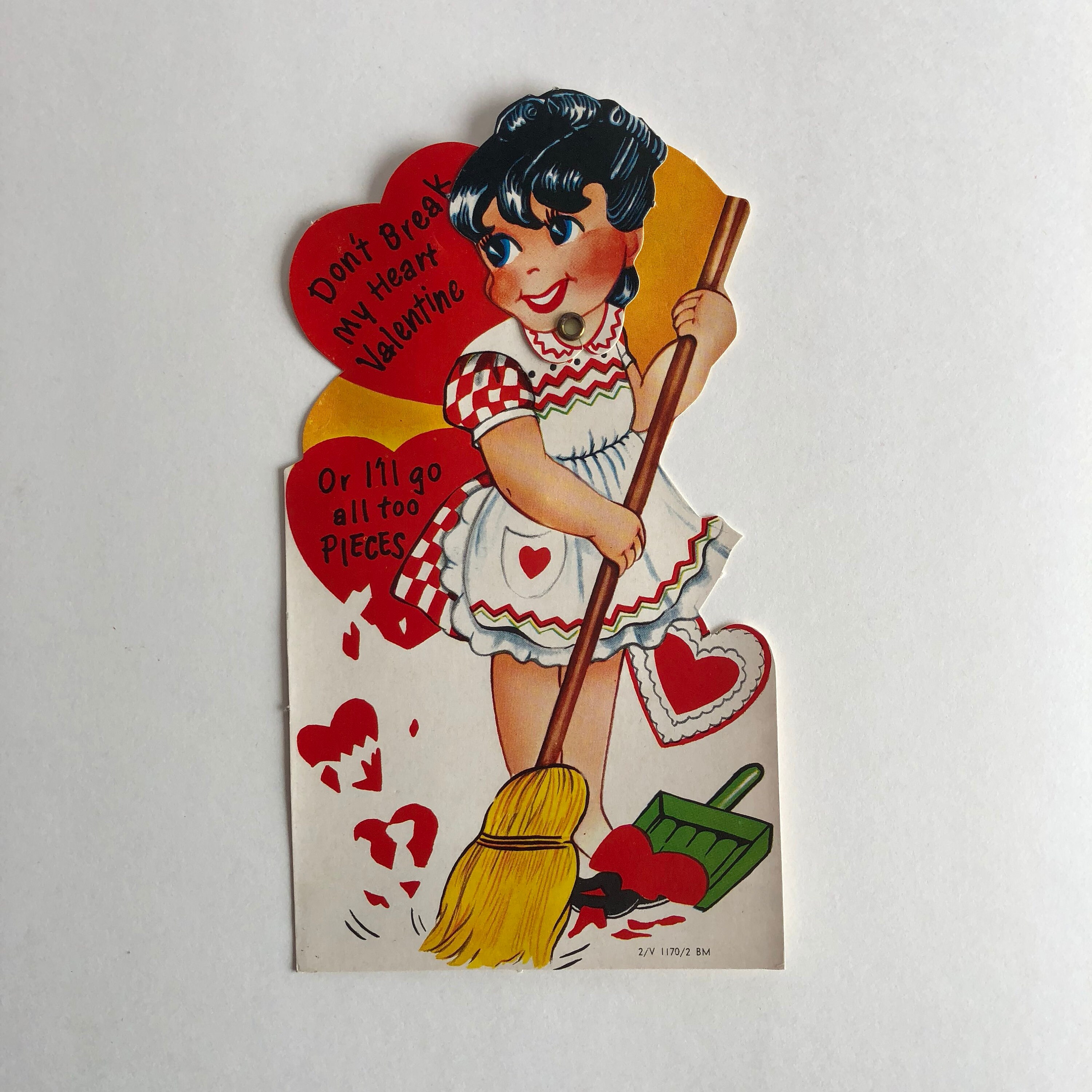 Vintage 1950s Large Mechanical Valentine Card W/envelope - Cute Girl ...