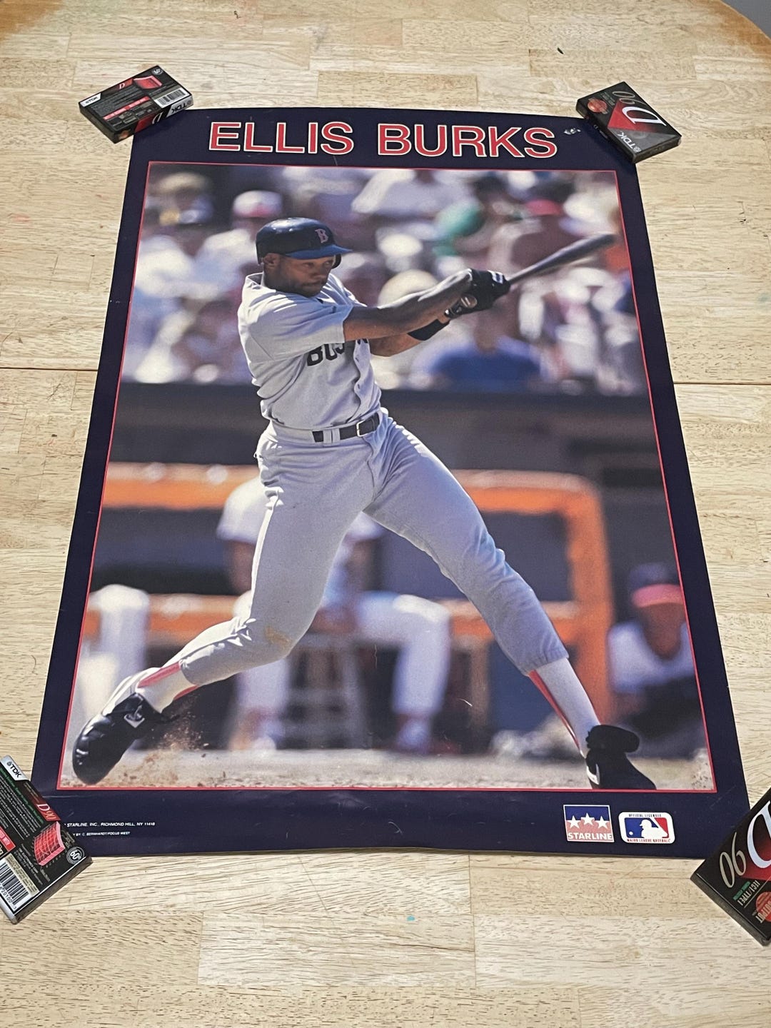 Vintage Used Ellis Burks Boston Red Sox 22X34 Poster Starline Baseball ...