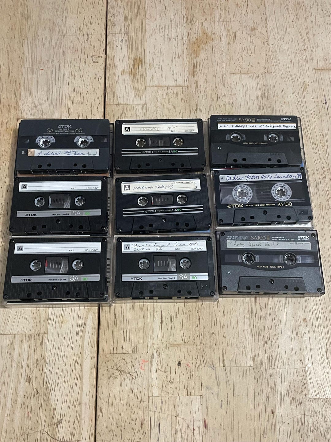 Lot of 9 TDK SA60 SA90 SA100 Type II High Bias Cassette Tapes Super ...