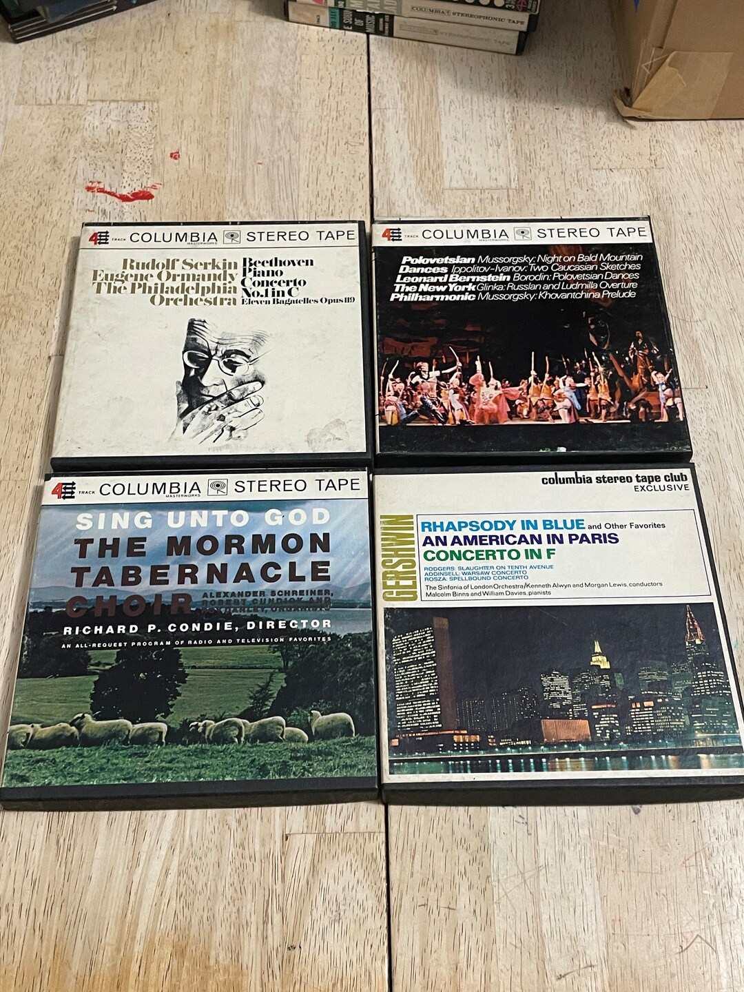 Lot of 4 Classical Factory Reel to Reel Tapes Beethoven Gershwin ...