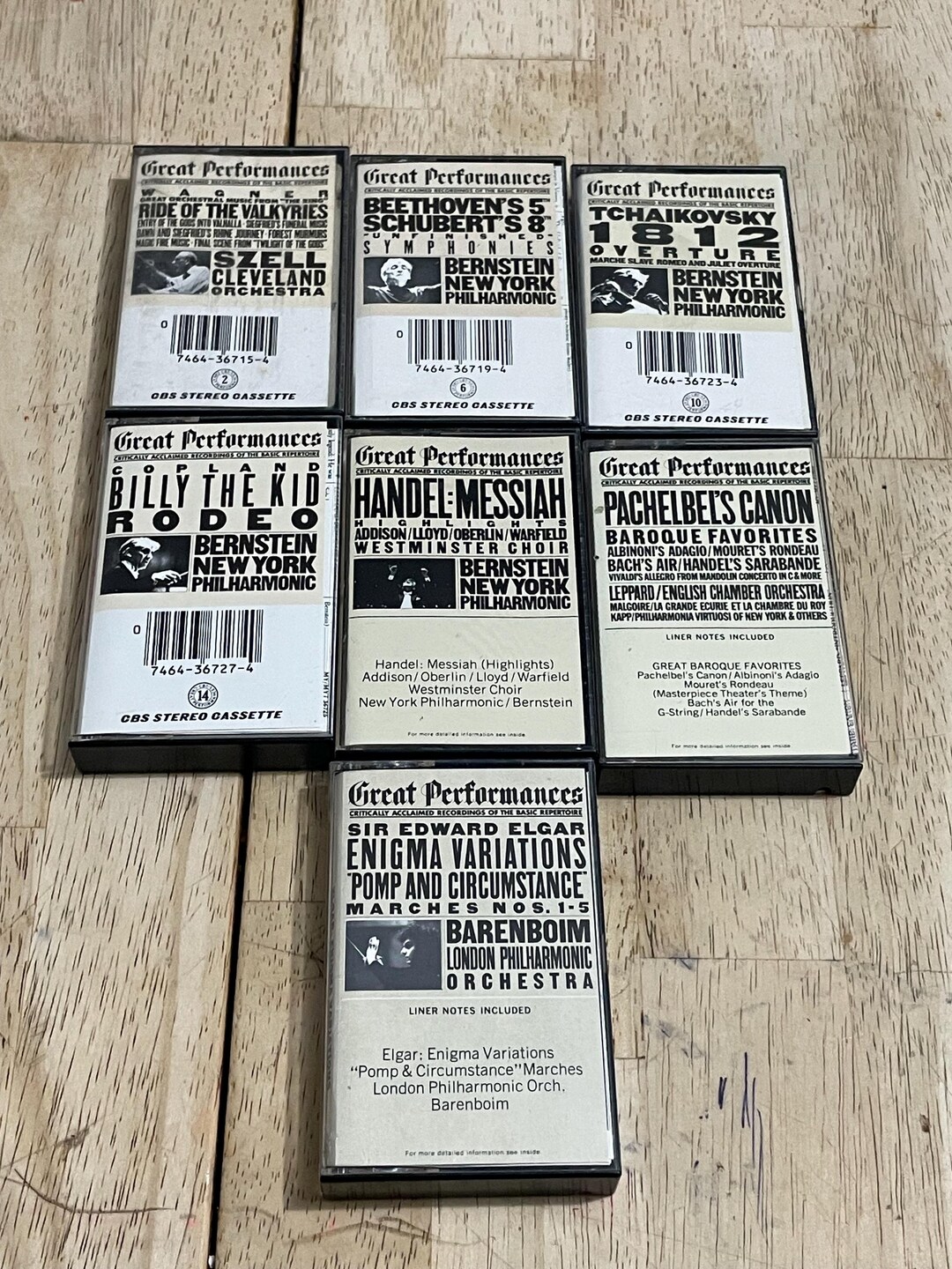 Lot of 7 Classical Cassette Tapes CBS Great Performances Beethoven ...