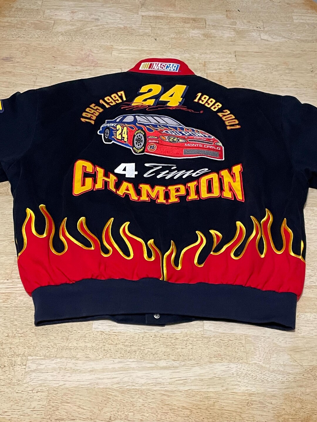 Vintage Nascar Jacket 2001 Flame Jeff Gordon 4 Time Champion ...