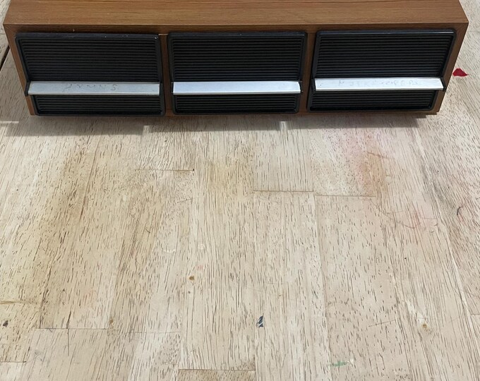 Vintage 3 Drawer Cassette Tape Storage Box Faux Wood Grain Holds 33 ...