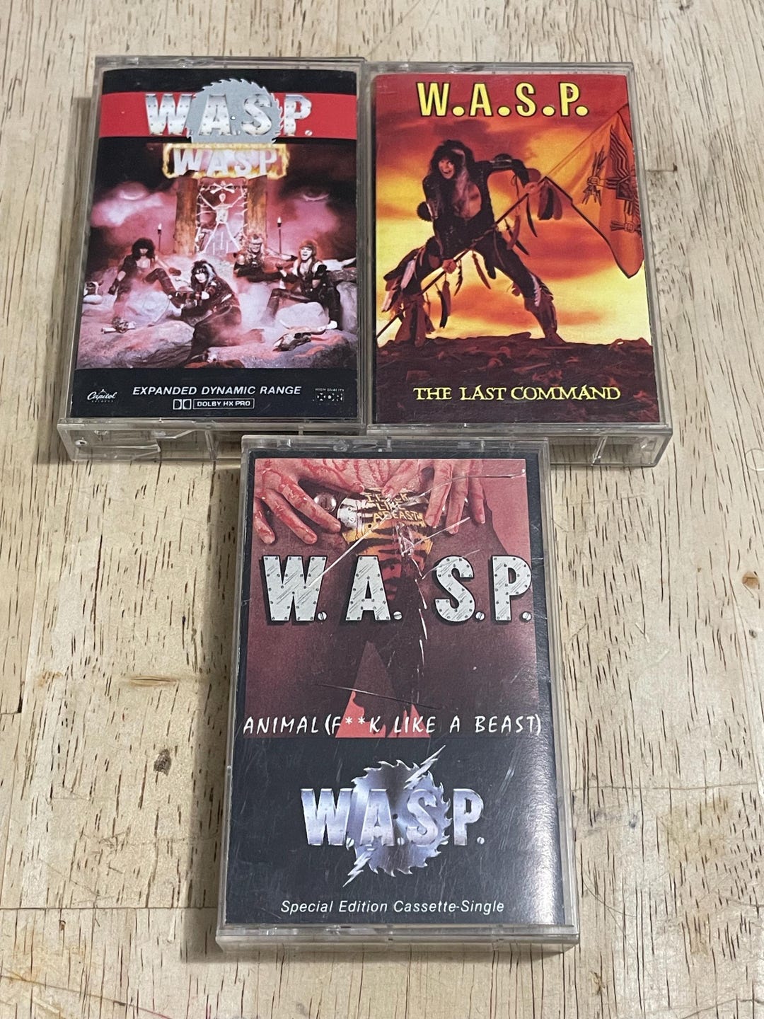 Lot of 3 W.a.s.p. Cassette Tapes wasp, Last Command, Animal Heavy Metal ...