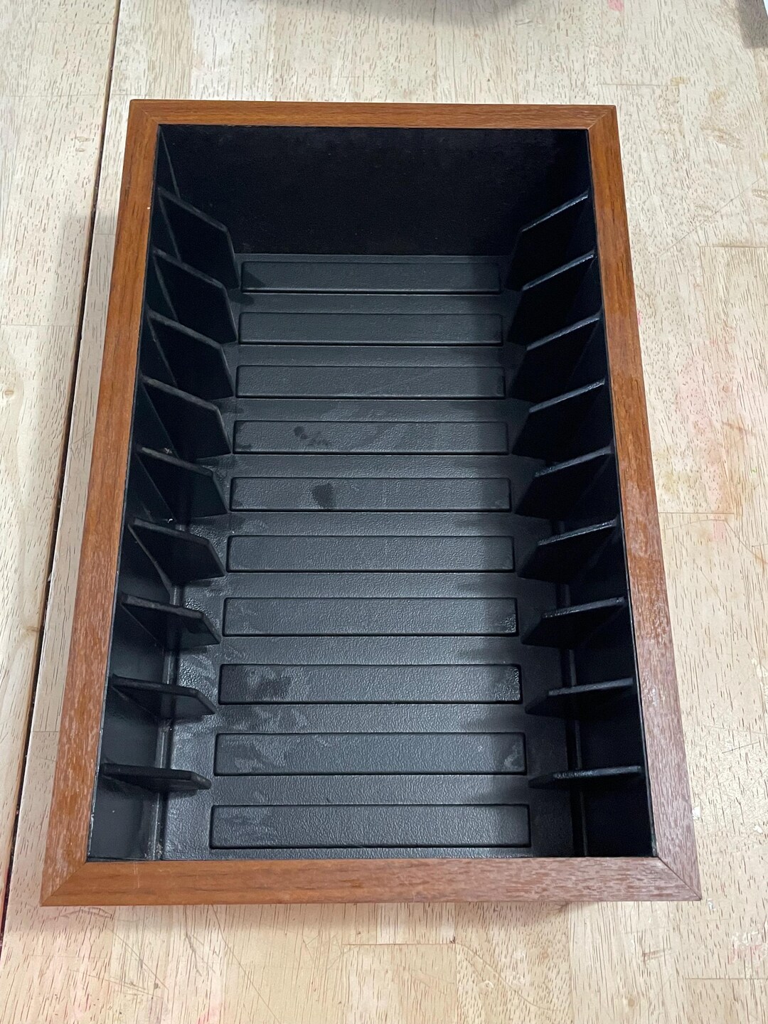 Vintage 10 VHS Tape VCR Tape Storage Tower Wood Shelf Media Rack. - Etsy