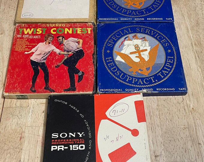 Lot of 5 Mixed Brands Used Reel to Reel 7 Tape Reels Recordable Sony ...