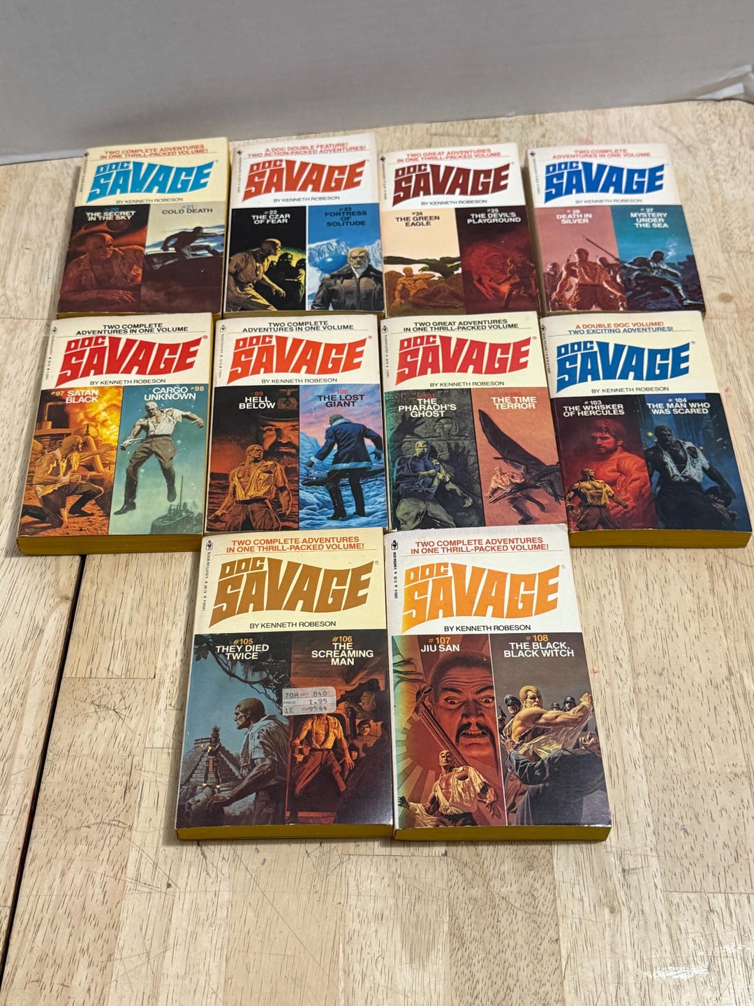 Lot of 19 Doc Savage Double Feature Paperback Books #20-27, #97-126 ...
