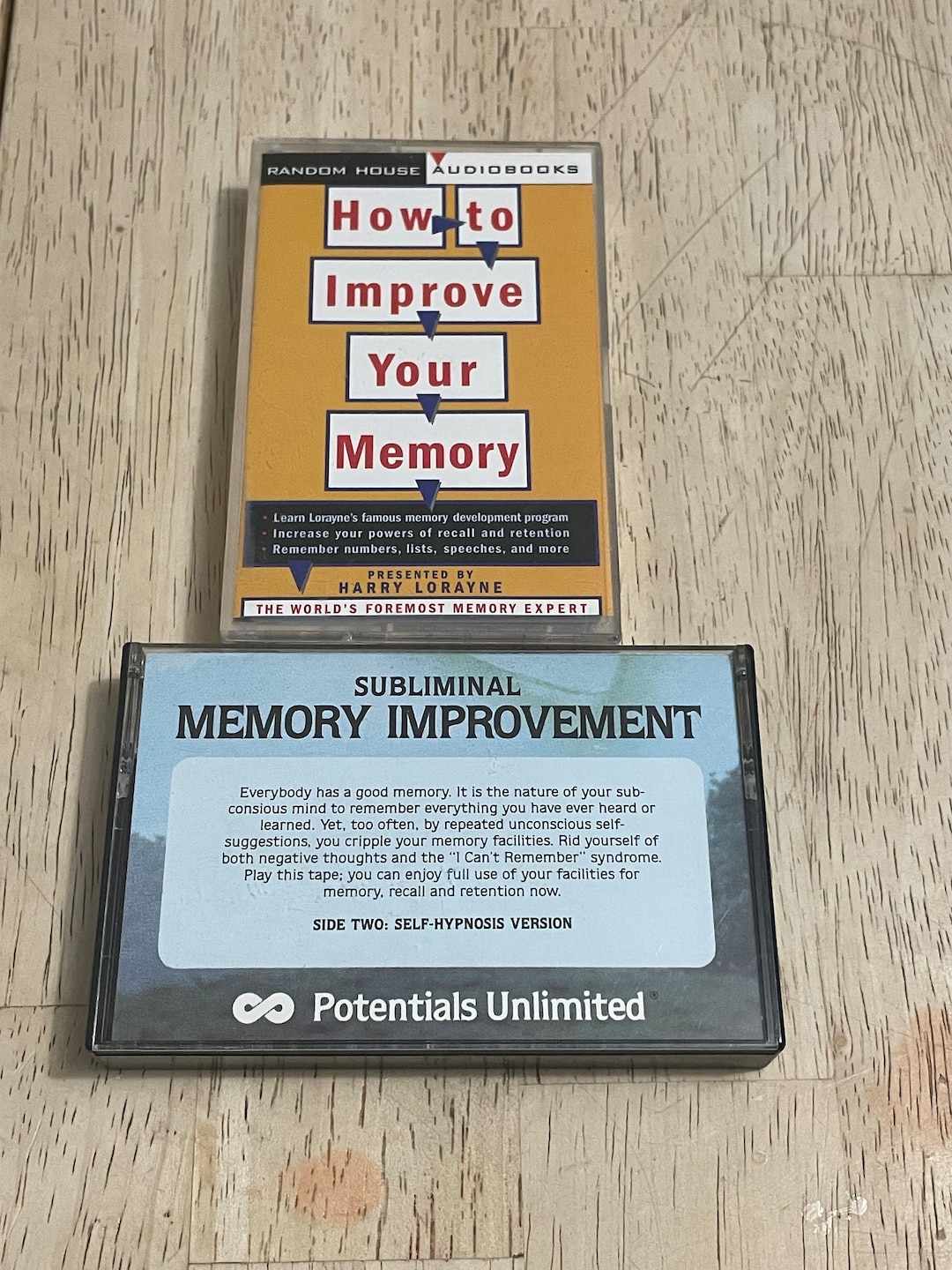 Lot of 2 Memory Improvement Subliminal Cassette Tapes Potentials ...
