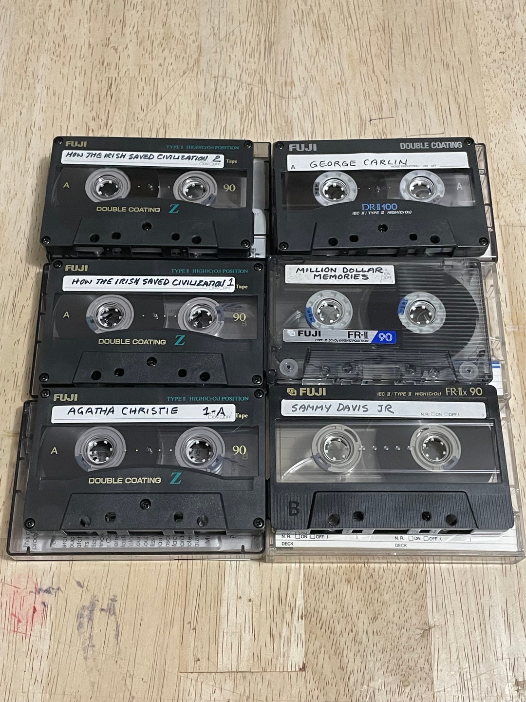 Lot of 6 Fuji Mixed High Bias Cassette Tapes Used ZII, Fr-iix, Fr-ii ...