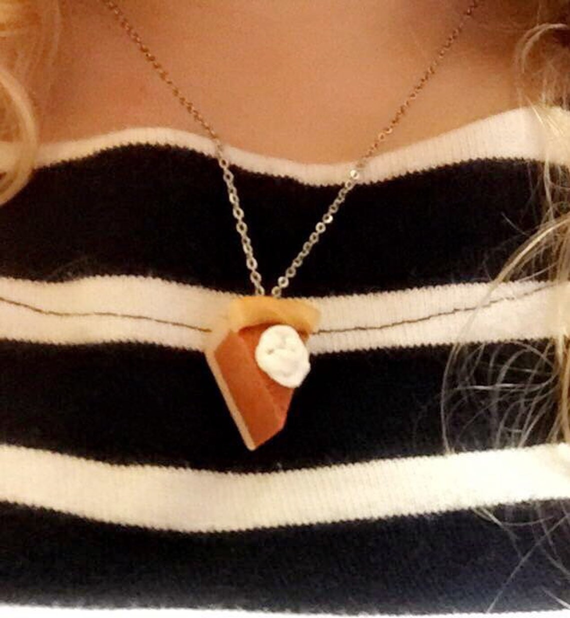 Pumpkin Pie Necklace on Stainless Steel Chain - Etsy