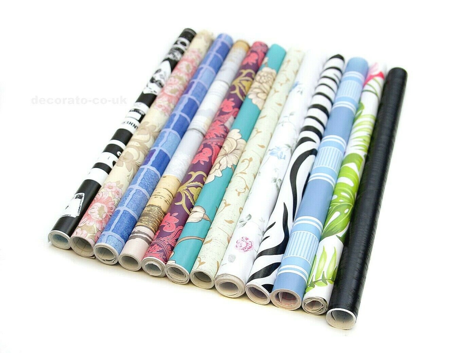 5 Rolls of Fablon Mix of Floral, Brick, Wood Sticky Back Plastic ...