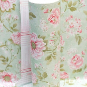 5m Roll of Peony Floral Sticky Back Plastic Fablon Furniture Sticker ...