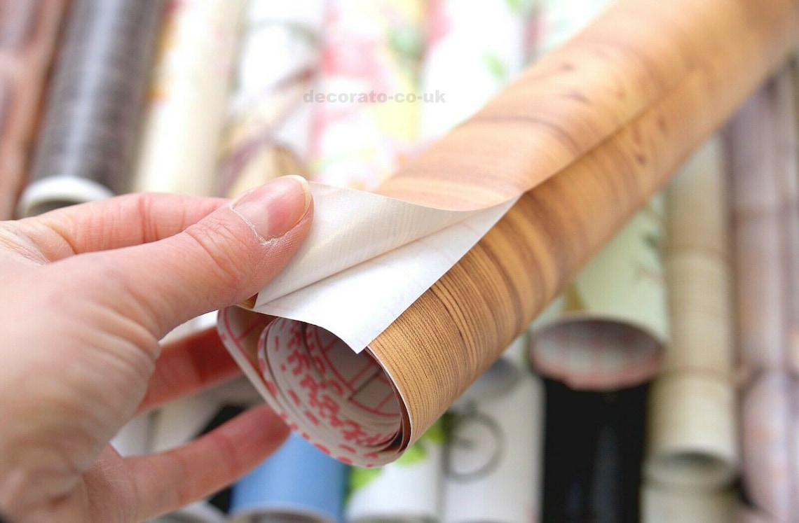 5 Rolls of Fablon Mix of Floral, Brick, Wood Sticky Back Plastic ...