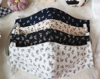 Retro Bicycle Adult Fashion Cloth Face Mask/w Elastic Ear | Etsy