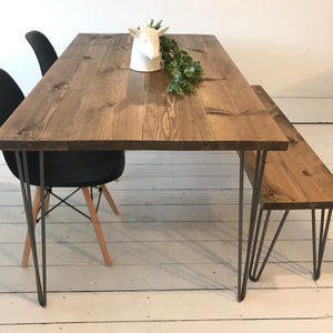 ARTEMIS Dining Table Bench Chairs Hairpin Luxury Industrial - Etsy UK