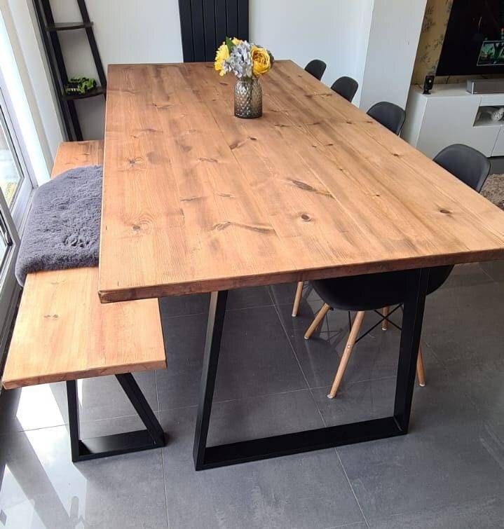 ARTEMIS Dining Table Bench Chairs Luxury Industrial Free - Etsy UK