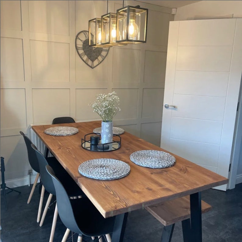 ARTEMIS Dining Table Bench Chairs Luxury Industrial Free - Etsy UK