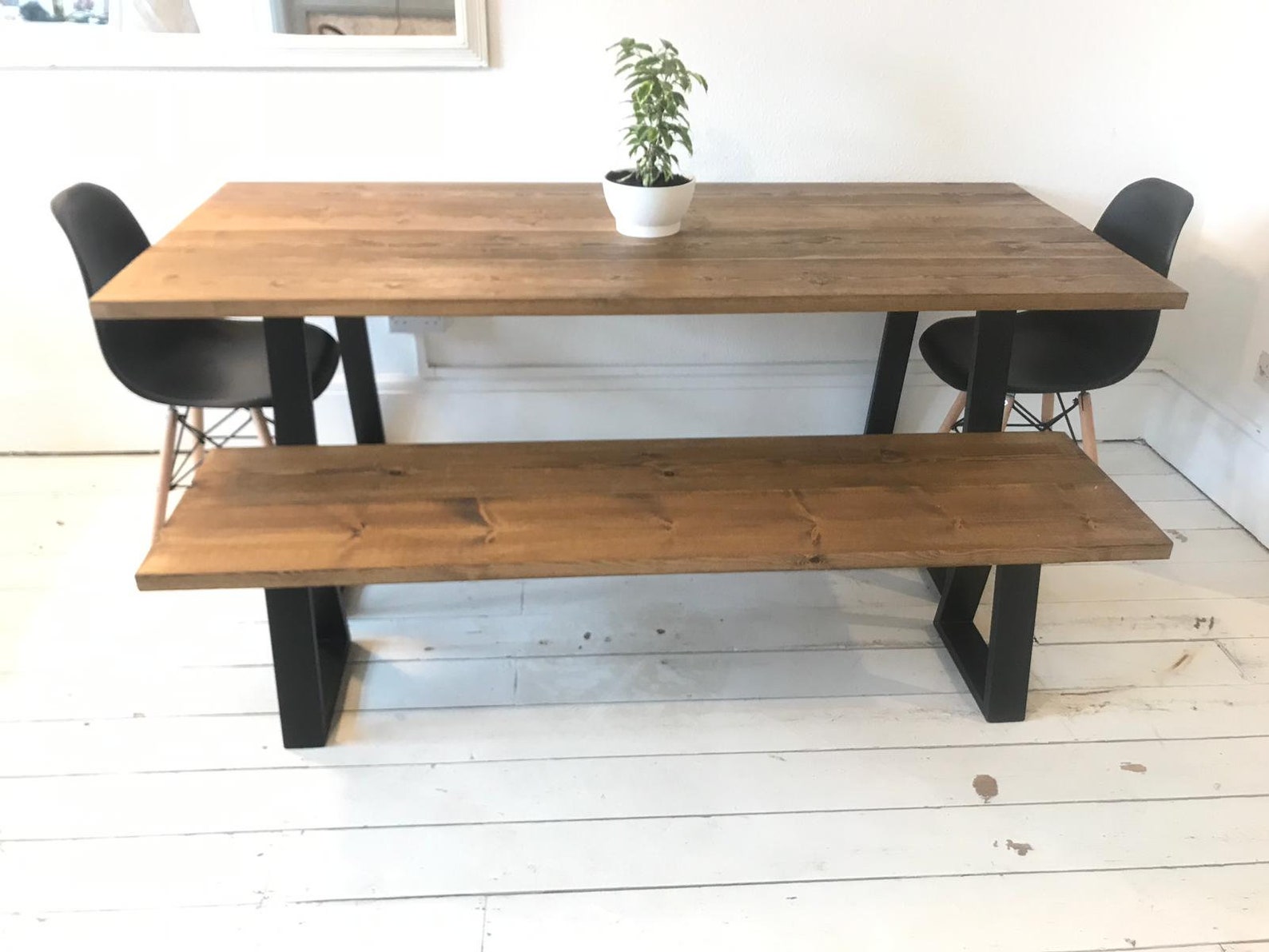 ARTEMIS Dining Table Bench Chairs Industrial Free Delivery - Etsy UK