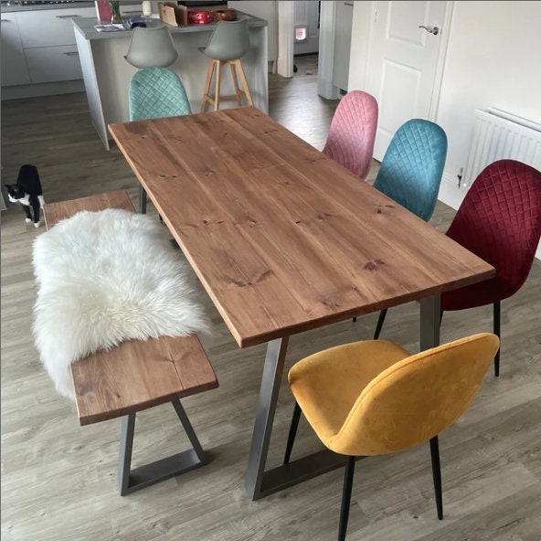 ARTEMIS Dining Table Bench Chairs Luxury Industrial Free - Etsy UK