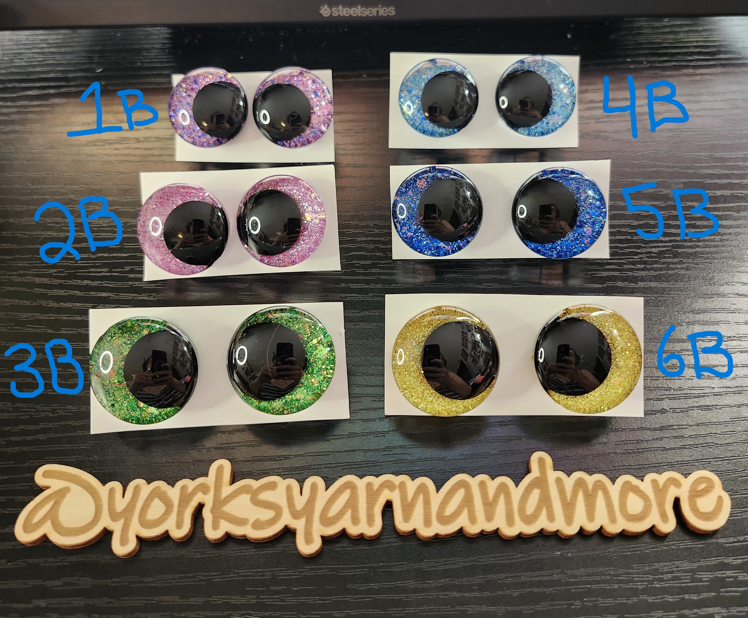 Safety Resin Eyes/ 30mm/ Black, White & Red Pupils/ Amigurumi Supplies ...