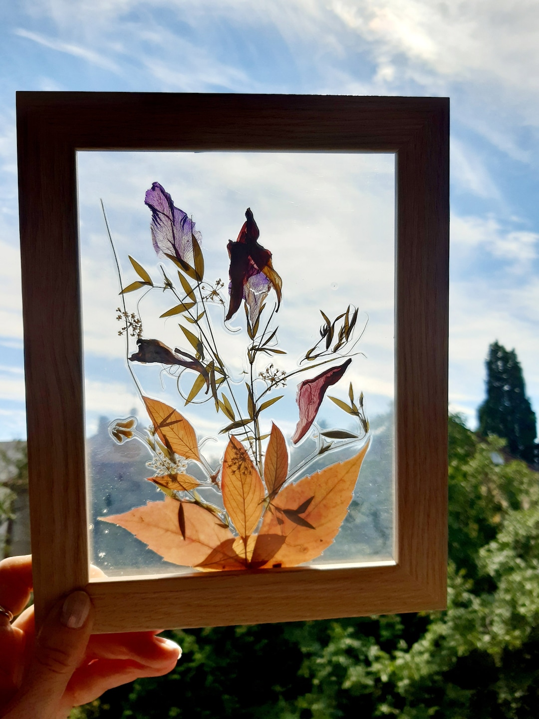 Pressed Flower Art: Gladiolus Petal Collage, Wooden Frame (7.8x5.9) - Etsy