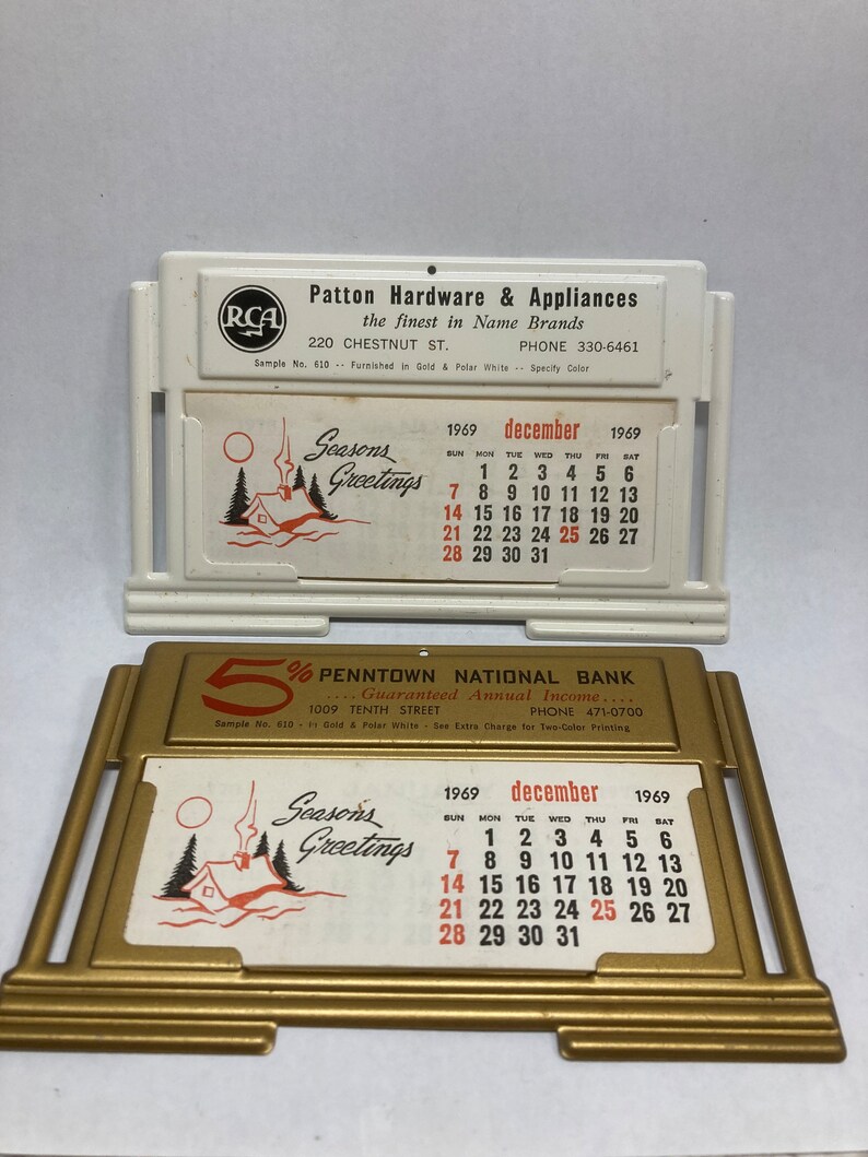Two 1969 Desktop Advertisement Calendars - Etsy