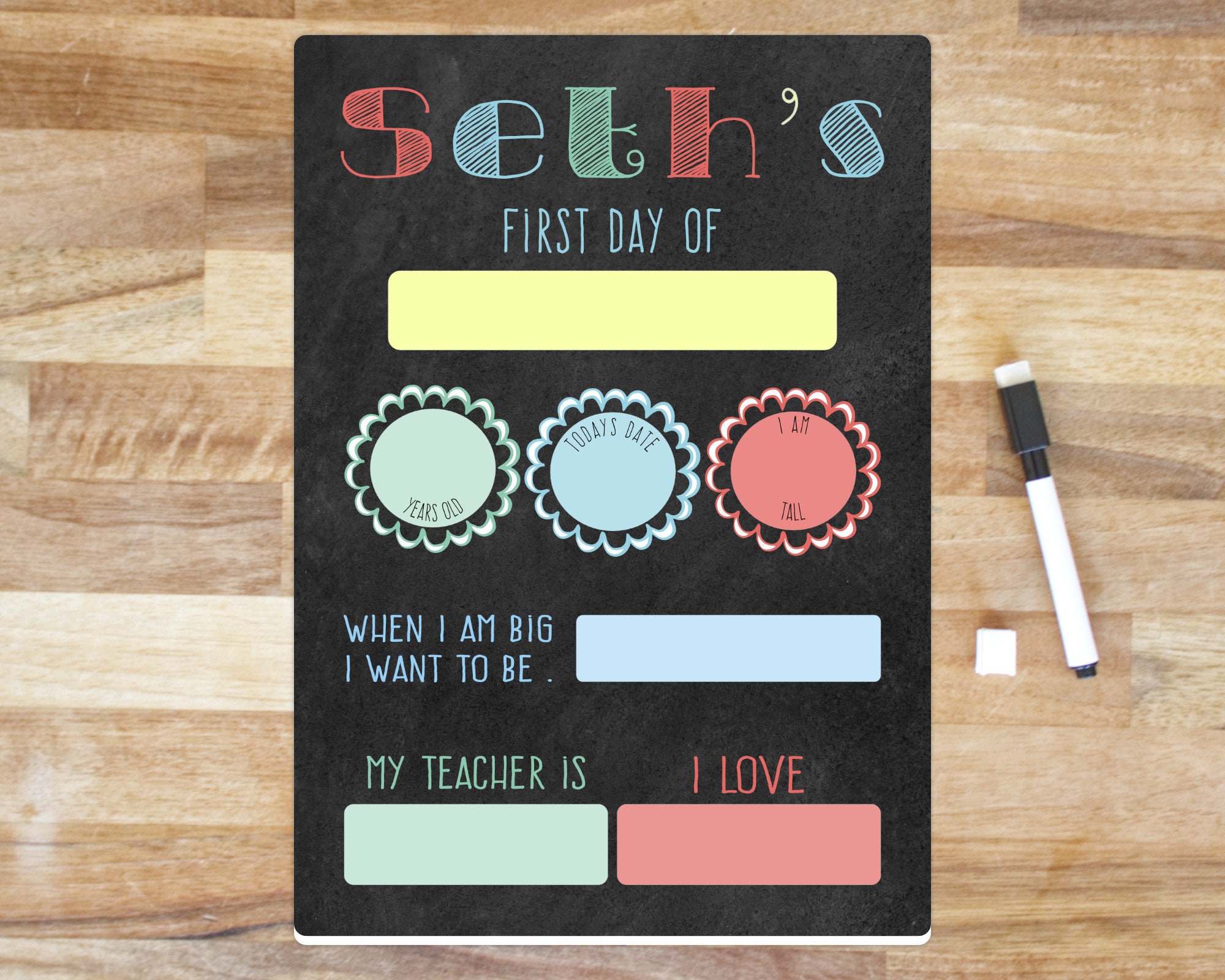 First Day of School Whiteboard Sign Reusable 1st Day of - Etsy UK