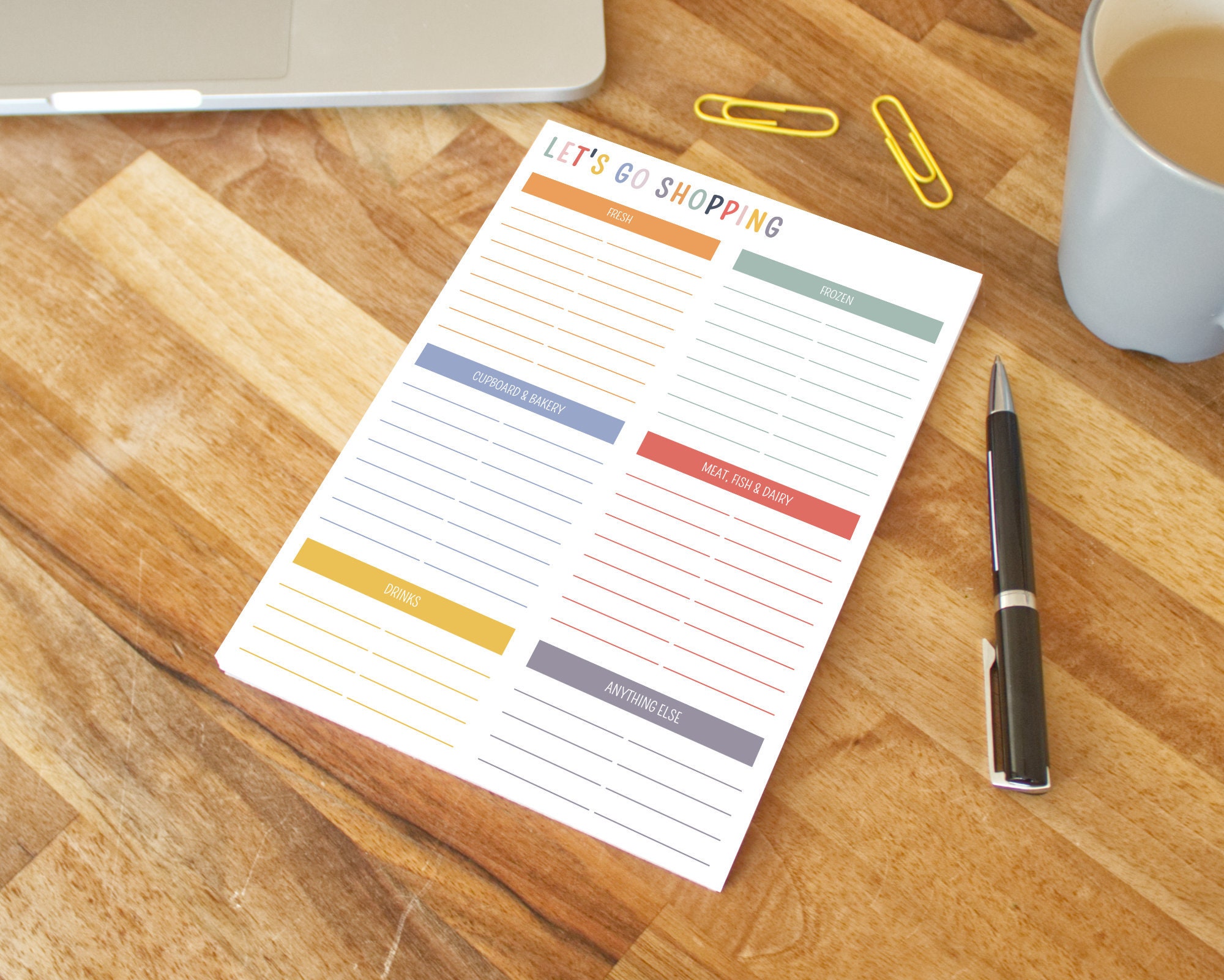 A5/A4 Sectioned Shopping List Pad Notepad Gift for Her - Etsy