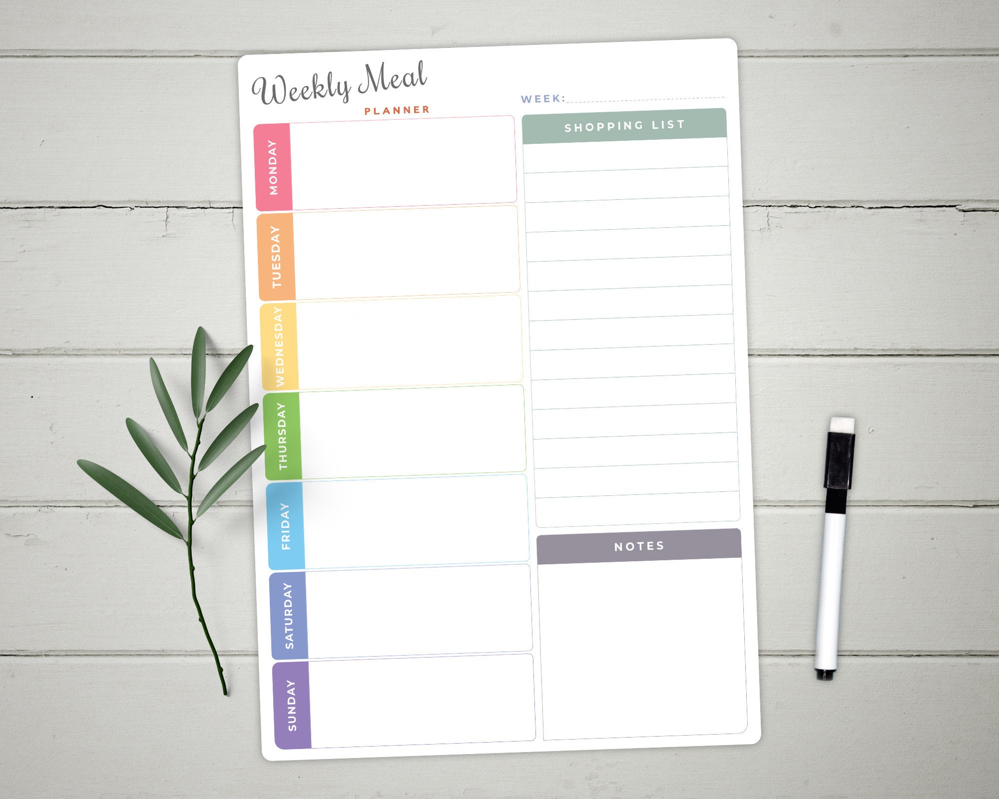 Weekly Family Menu Meal Planner A4 Whiteboard Wipe Clean | Etsy UK