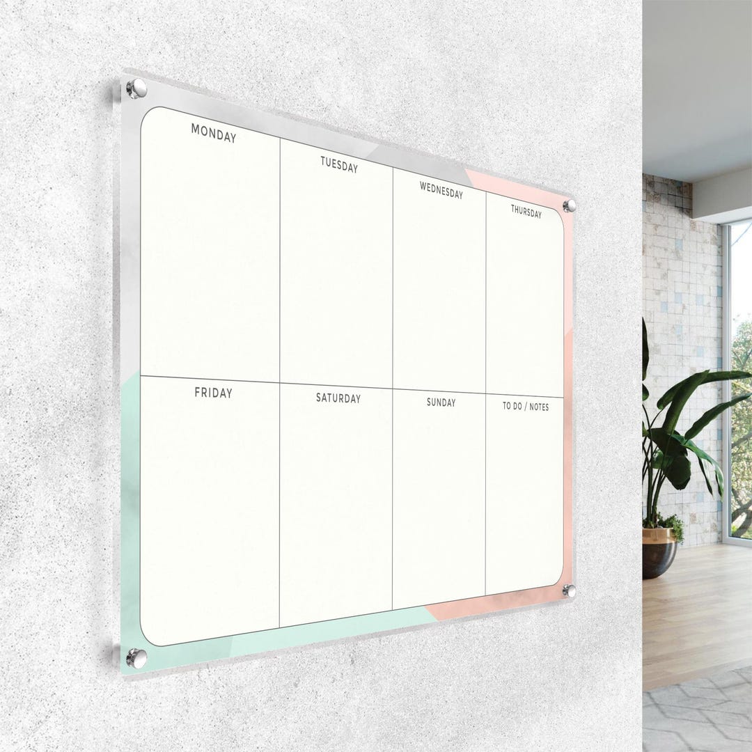 Acrylic Weekly Planner Board – Reusable Whiteboard Wall Calendar | A4 ...