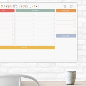 A3 Personalised Dry Wipe Whiteboard Household Chores Checklist Wipe ...