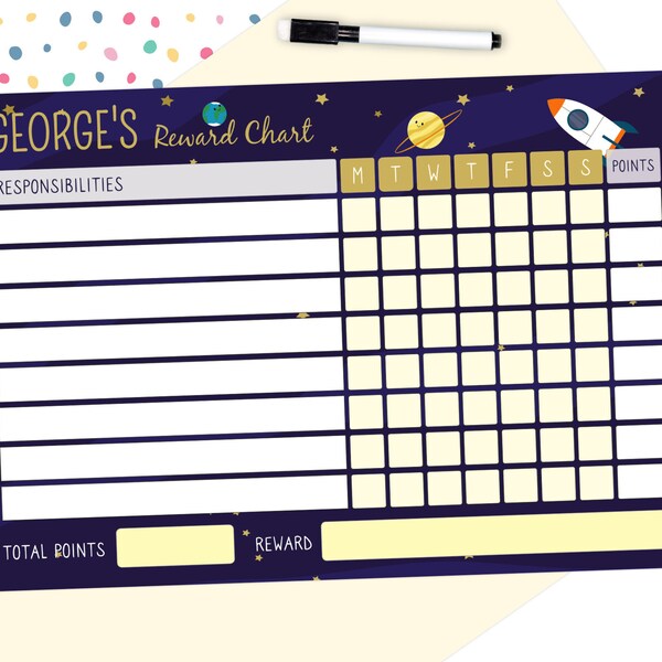 Space Reward Chart for Boys - Etsy