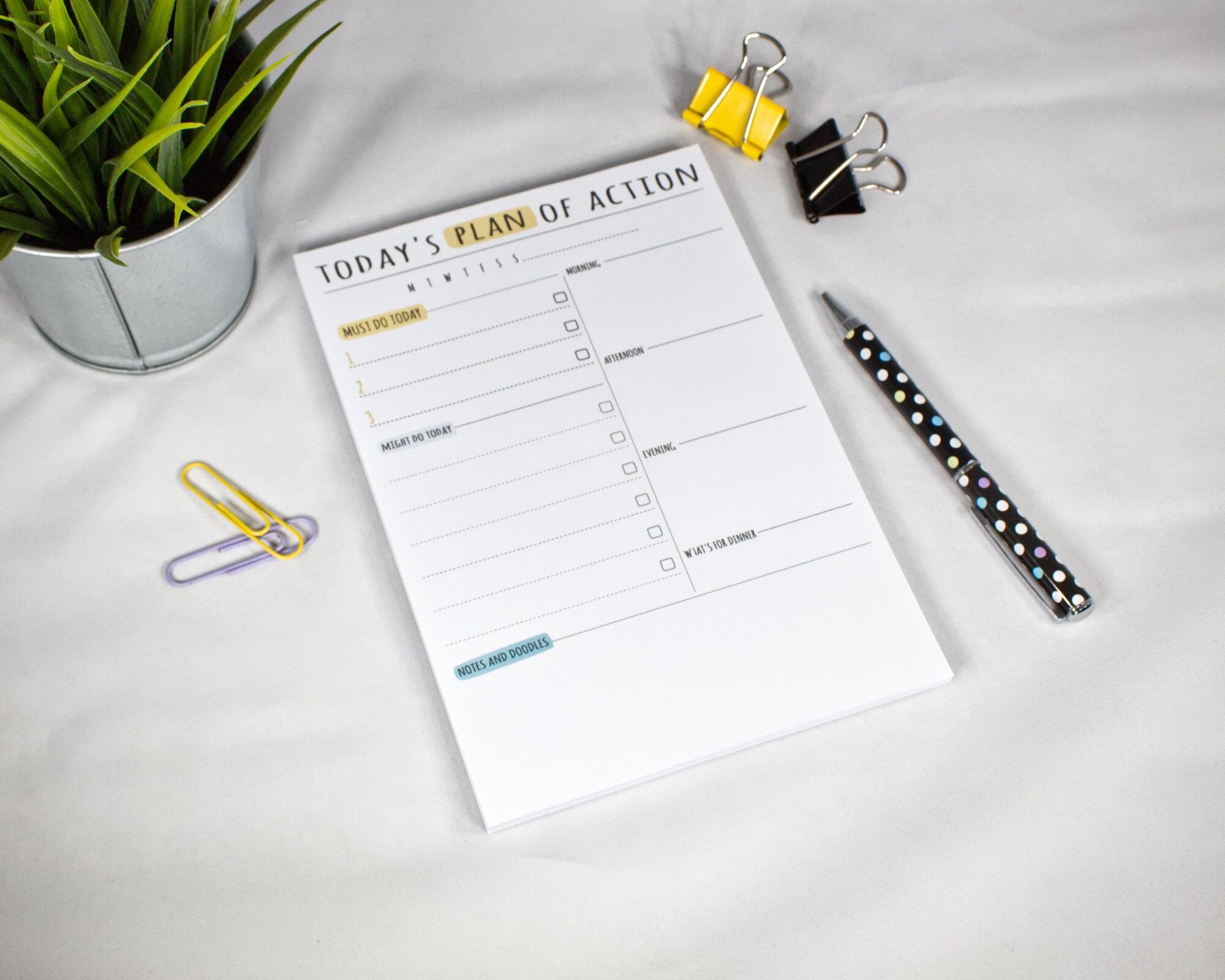 Daily Planner Notepad - Desk Pad Planner - to Do List Notepad - A5, A4 ...