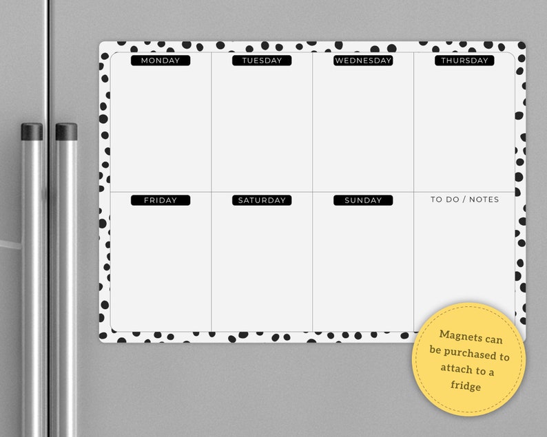 A4 Weekly Wall Planner Dry Erase Whiteboard Family Planner | Etsy UK