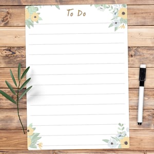 Things to Do, Dry Erase Whiteboard. Reusable To-do List With Free Dry ...