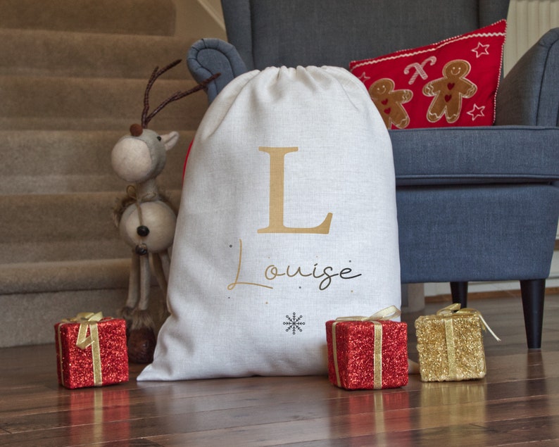 Personalised Santa Present Sack Father Christmas Gift Bag | Etsy