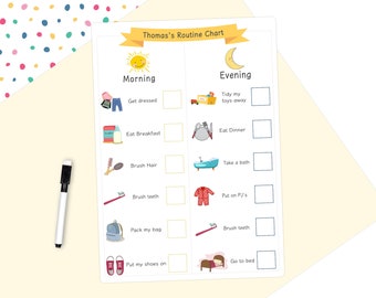 Morning and Evening Routine Chart for Kids - Etsy