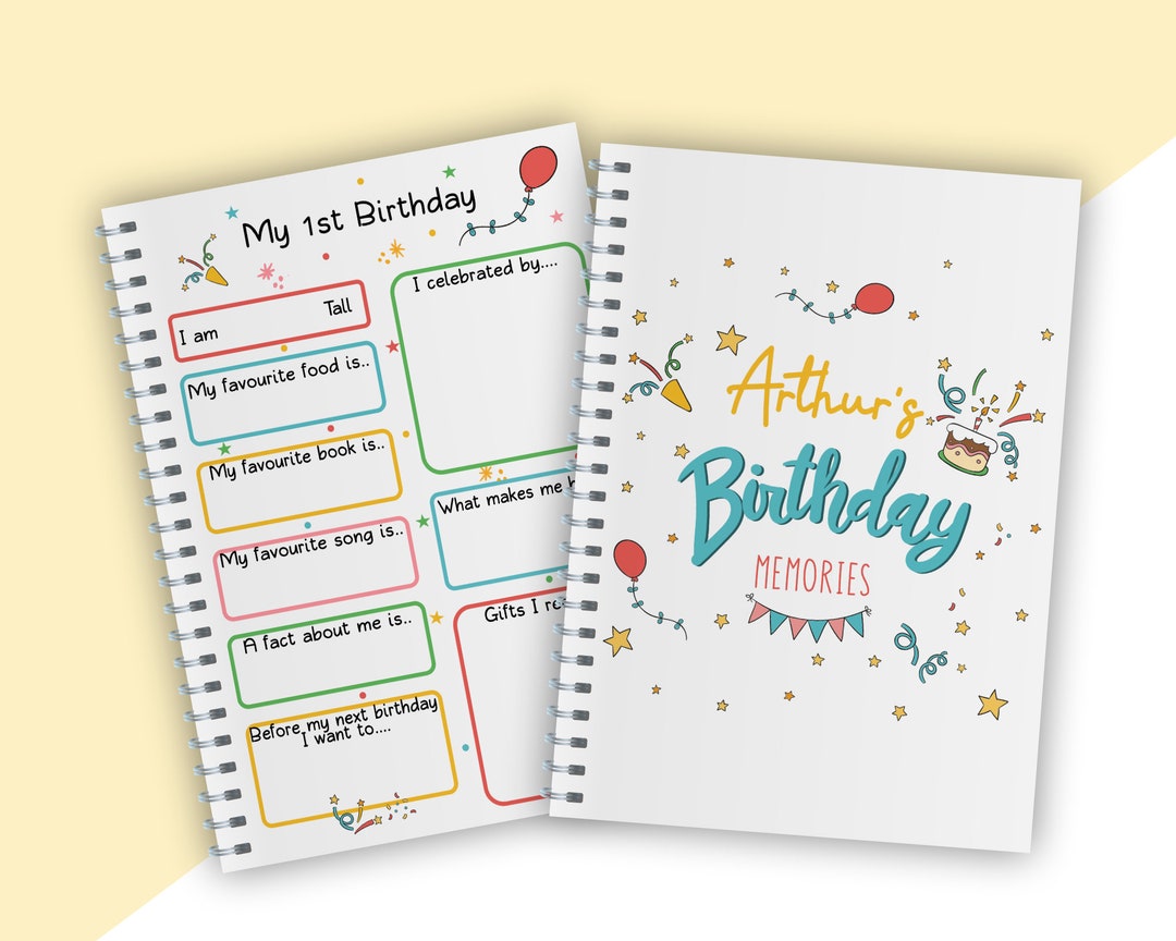 Birthday Memory Book, Birthday Journal, 1st to 16th Birthday, New Baby ...