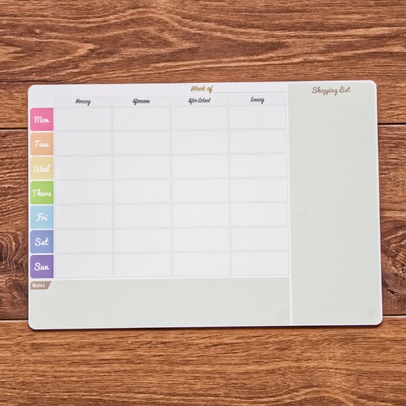 Personalised Dry Wipe Whiteboard Weekly Menu Planner Board - Etsy UK