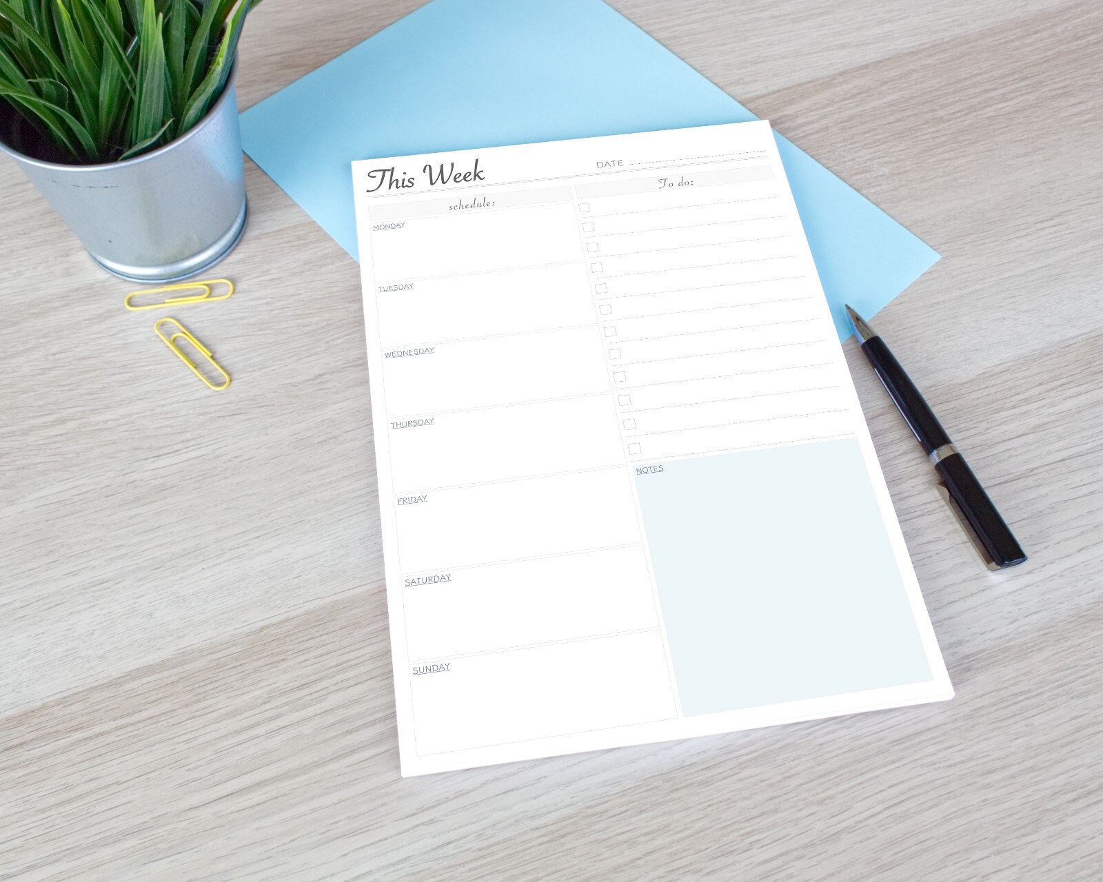 Weekly Planner Notepad Desk Pad Planner to Do List Notepad | Etsy UK