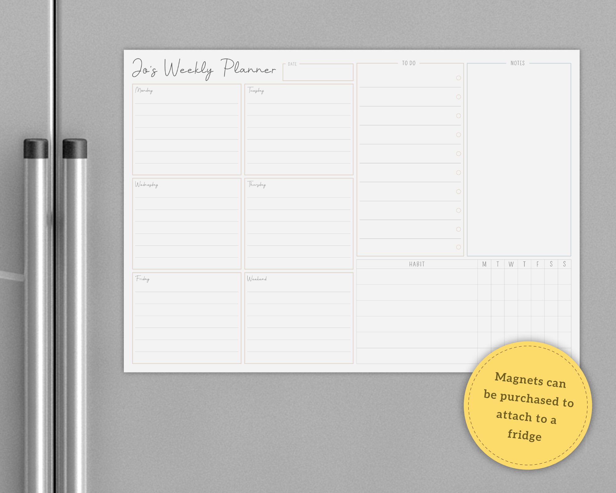 Personalised Weekly Planner Notepad Printed Desk Pad Planner - Etsy