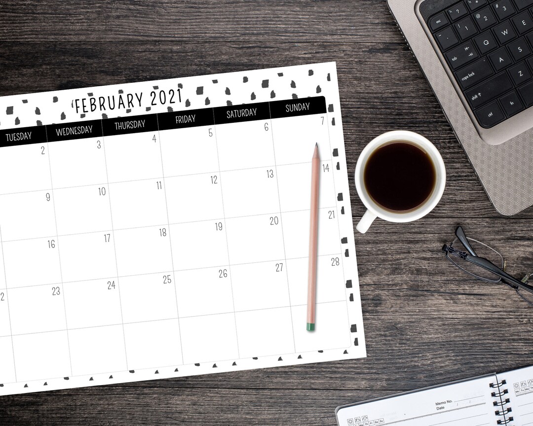 A3 12 Months Monochrome Monthly Calendar Notepad A3 Tearable - Etsy