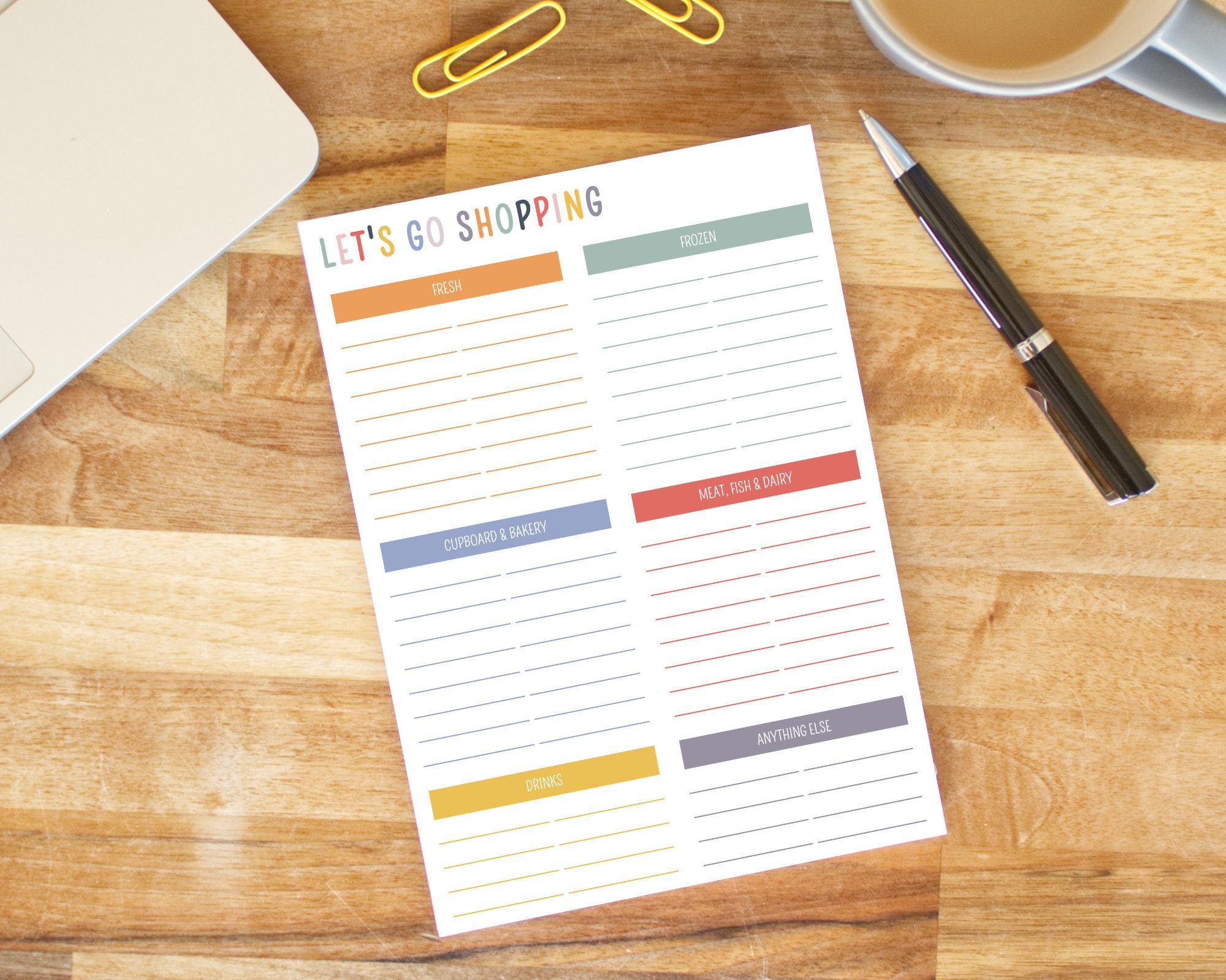 A5/A4 Sectioned Shopping List Pad Notepad Gift for Her - Etsy