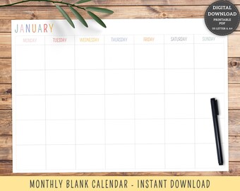 2023-2024 Calendar Printable Minimal Simple (Download Now) - Etsy
