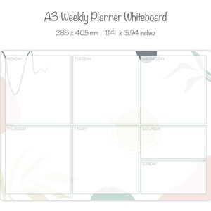 Weekly Planner Whiteboard Large A3 Weekly Dry Wipe Wall - Etsy