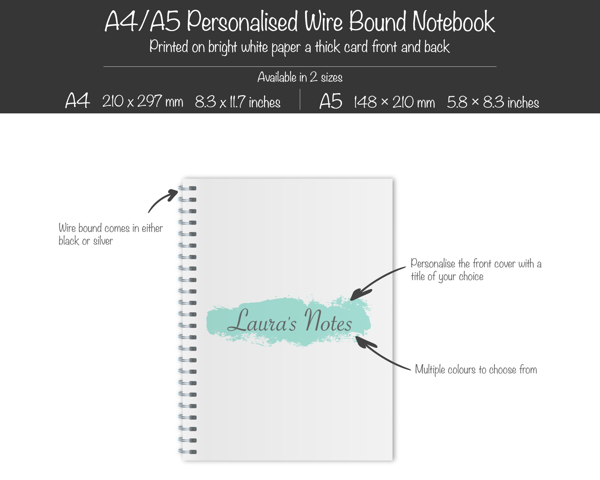 Personalised Wire Bound Notebook Notepad Daily Organiser | Etsy