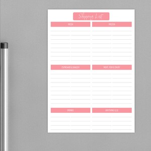 Personalised Sectioned Shoppings List Tear off Notepad, Grocery List ...